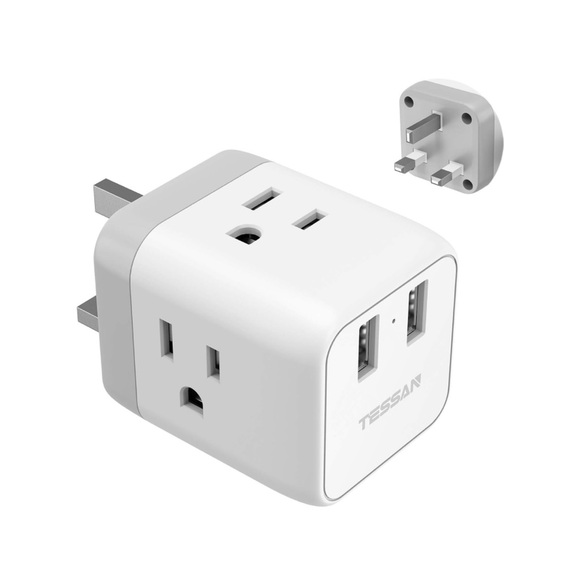 Other | Tessan Us To Uk Plug Adapter Type G Power Adapter 3 Outlets And ...